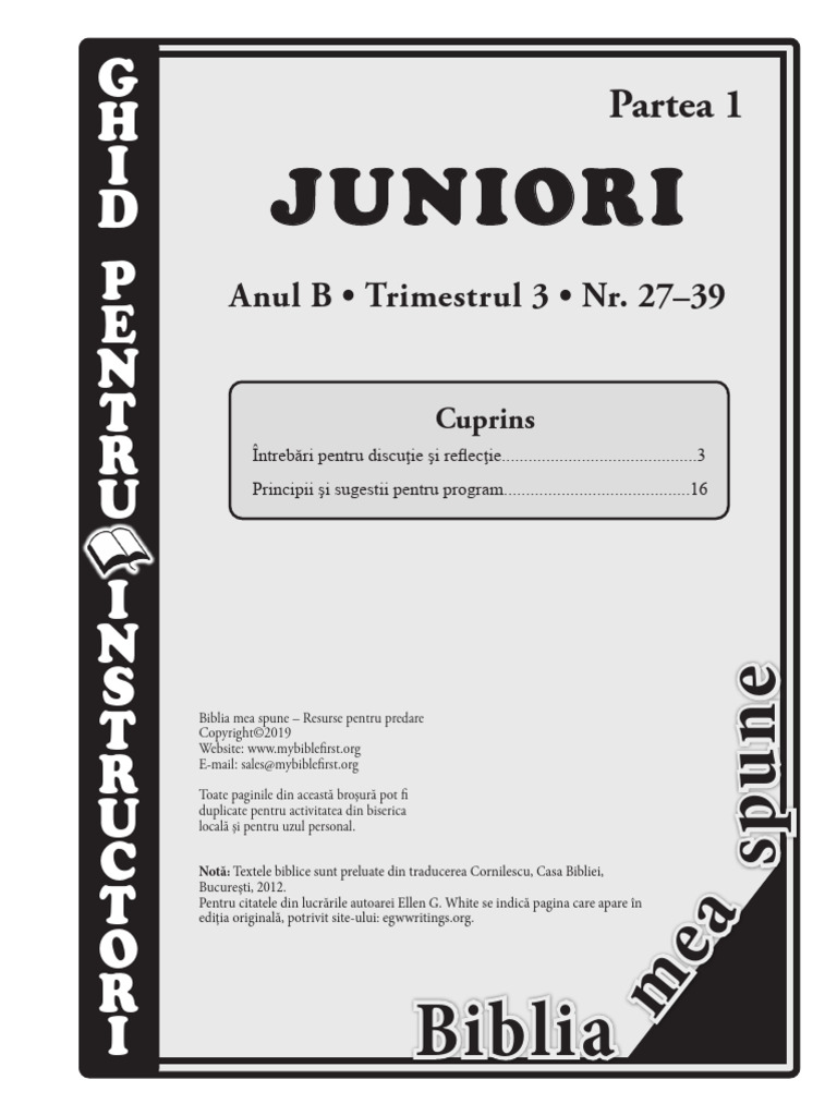 Ghid Juniori Partea 1 - Trim 3 - 2024 | PDF