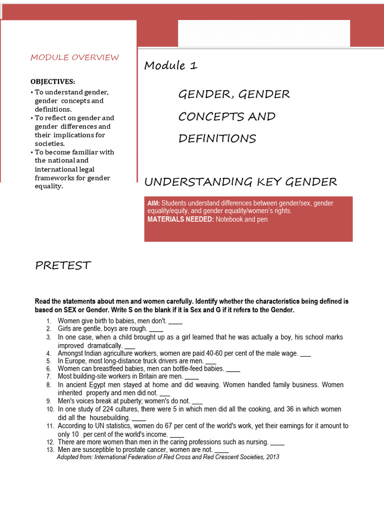 Module 1 Gender Concepts | PDF