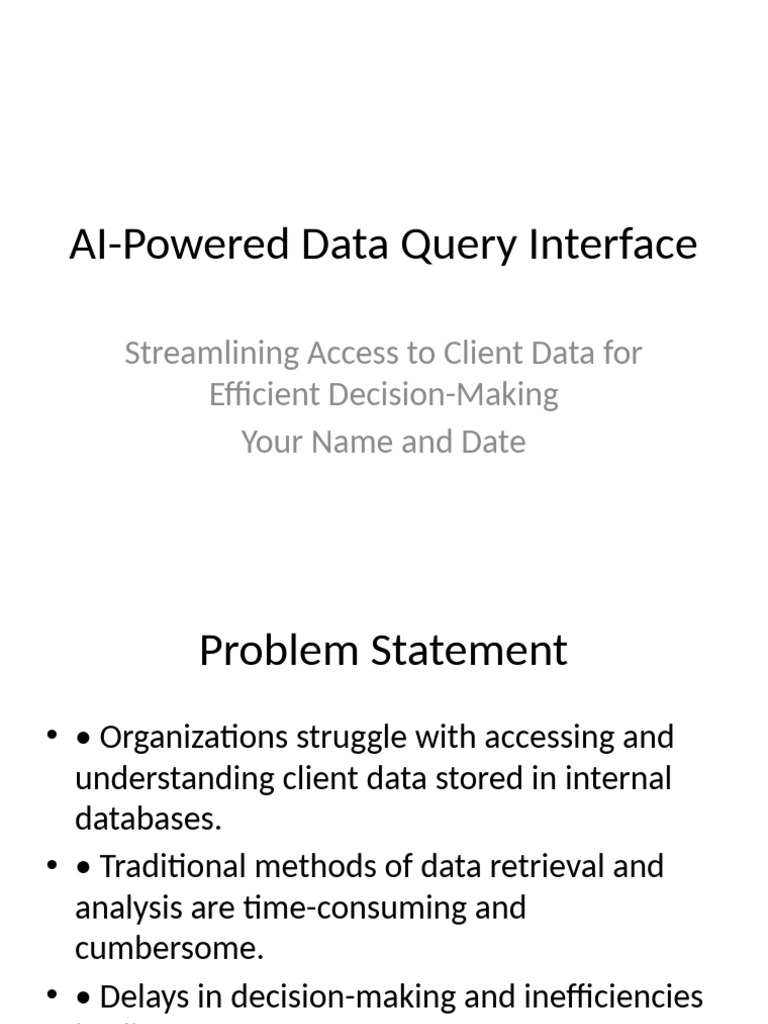 AI Powered Data Query Interface Presentation Enhanced | PDF