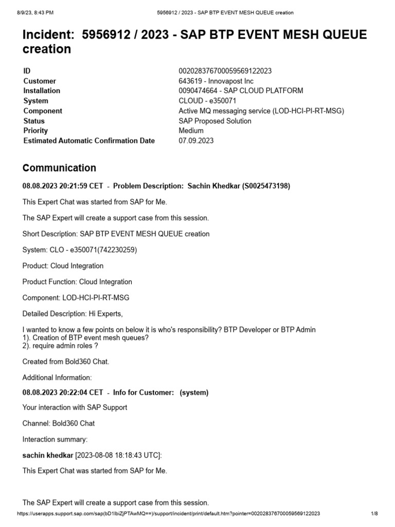 2023 - SAP BTP EVENT MESH QUEUE Creation | PDF