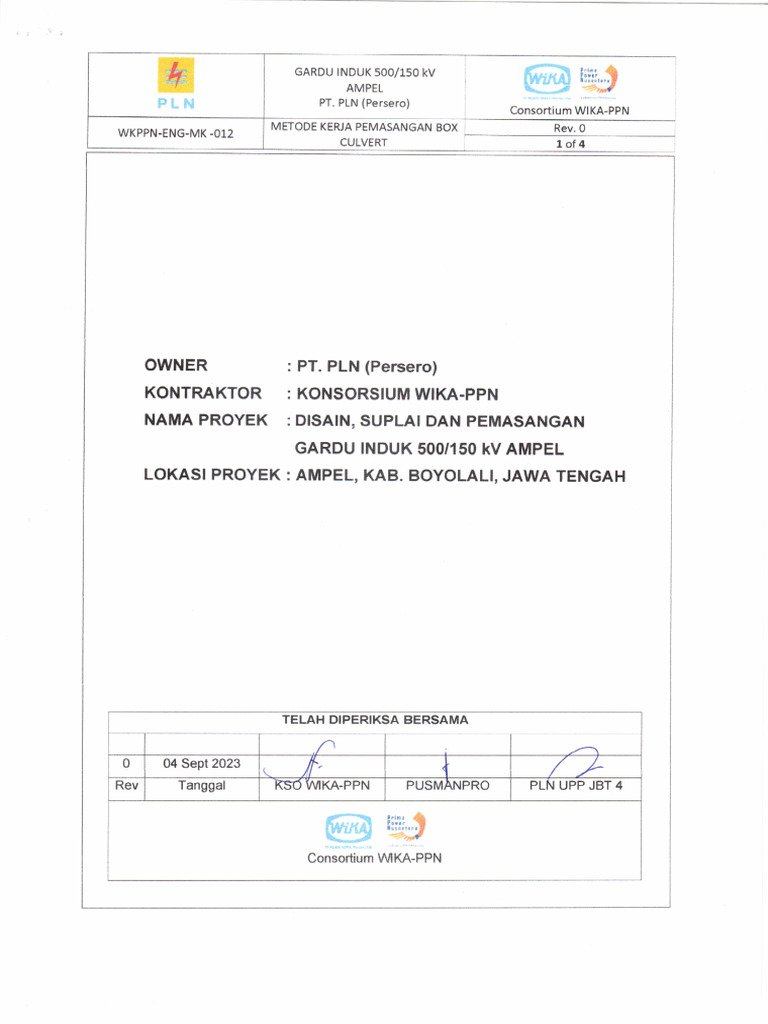 Metode Kerja Pemasangan Box Culvert | PDF