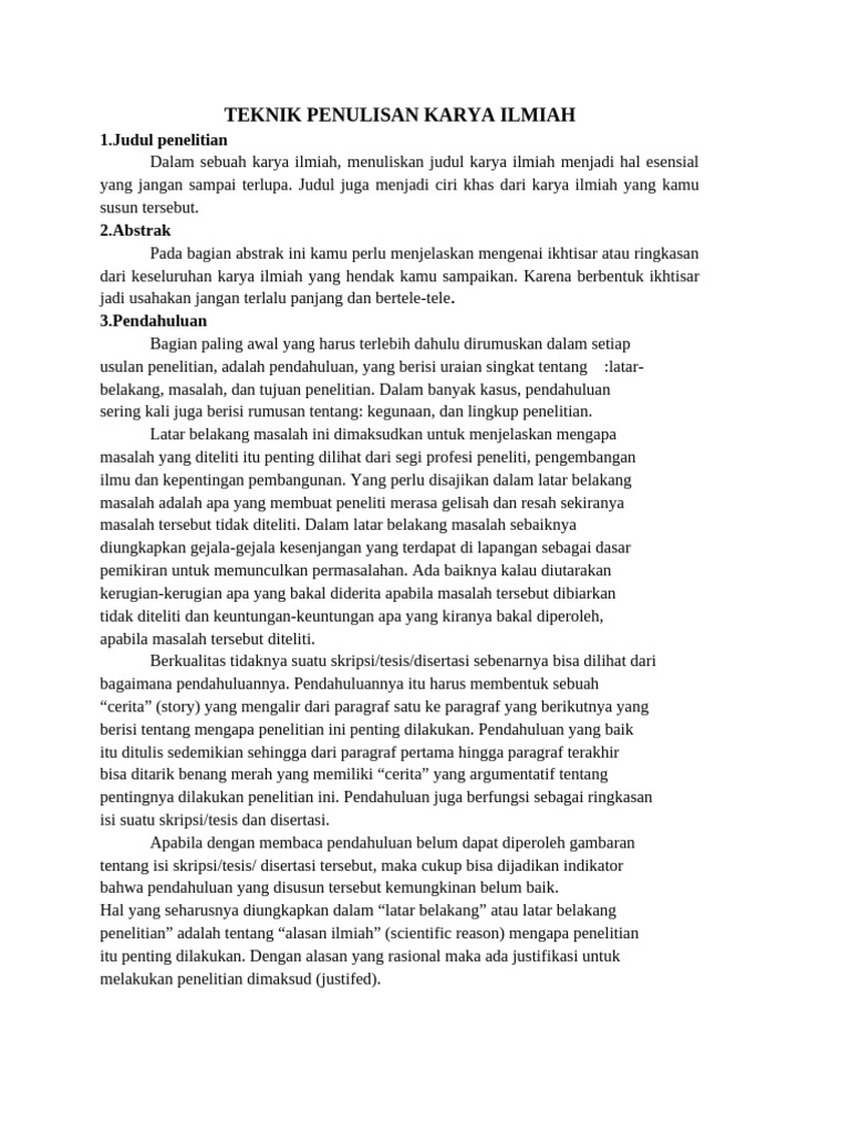 Teknik Penulisan Karya Ilmiah | PDF