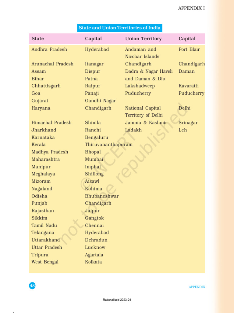 List of State and Union Territories of India | PDF