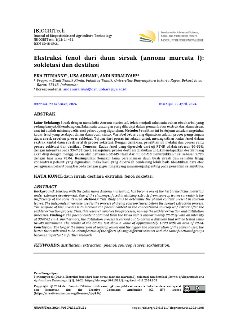 Sokletasi Dan Destilasi Daun Sirsak | PDF