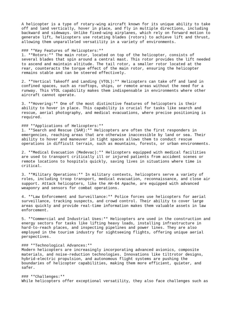 Helicopters | PDF