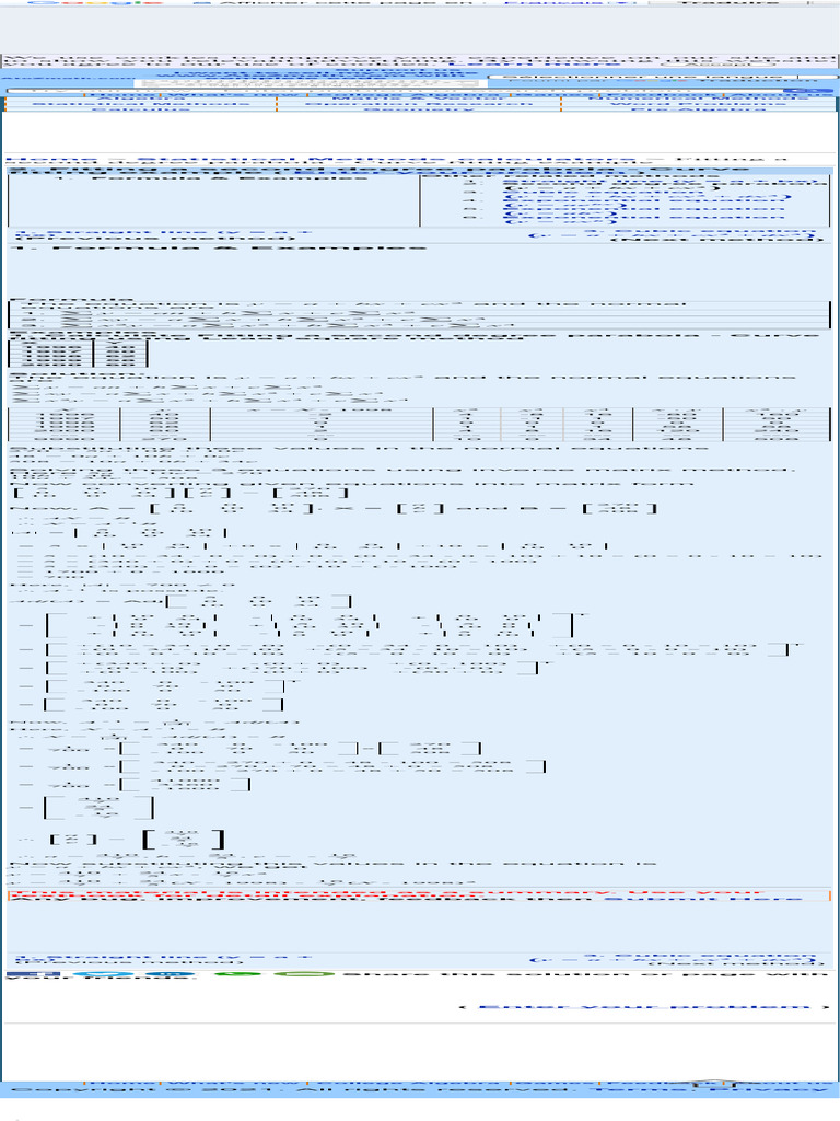 Fitting A Second Degree Parabola Curve Fitting Formula And Examples Pdf Equations Algebra