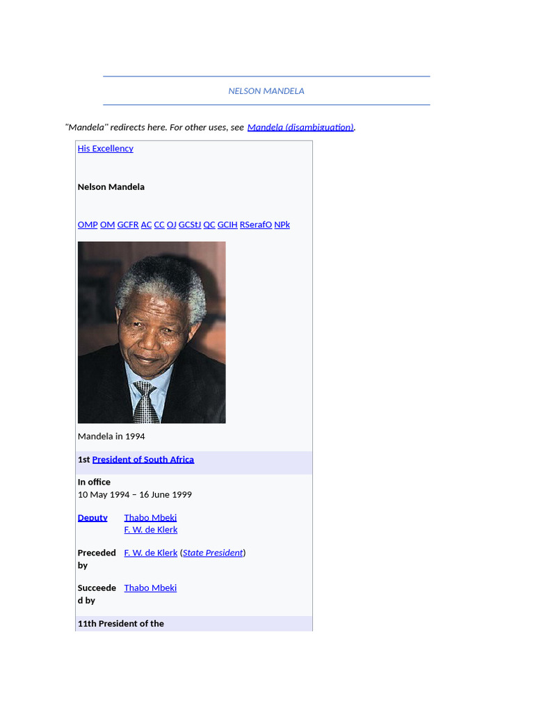 Nelson Mandela | PDF