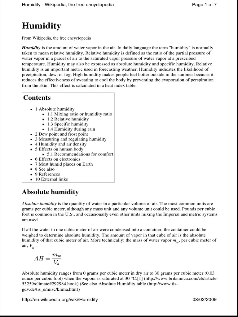 Humidity | PDF