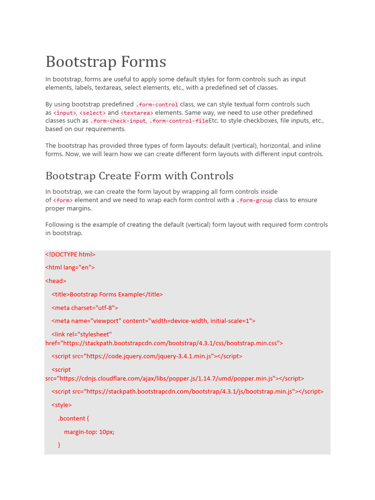 8bootstrap Forms Pdf 