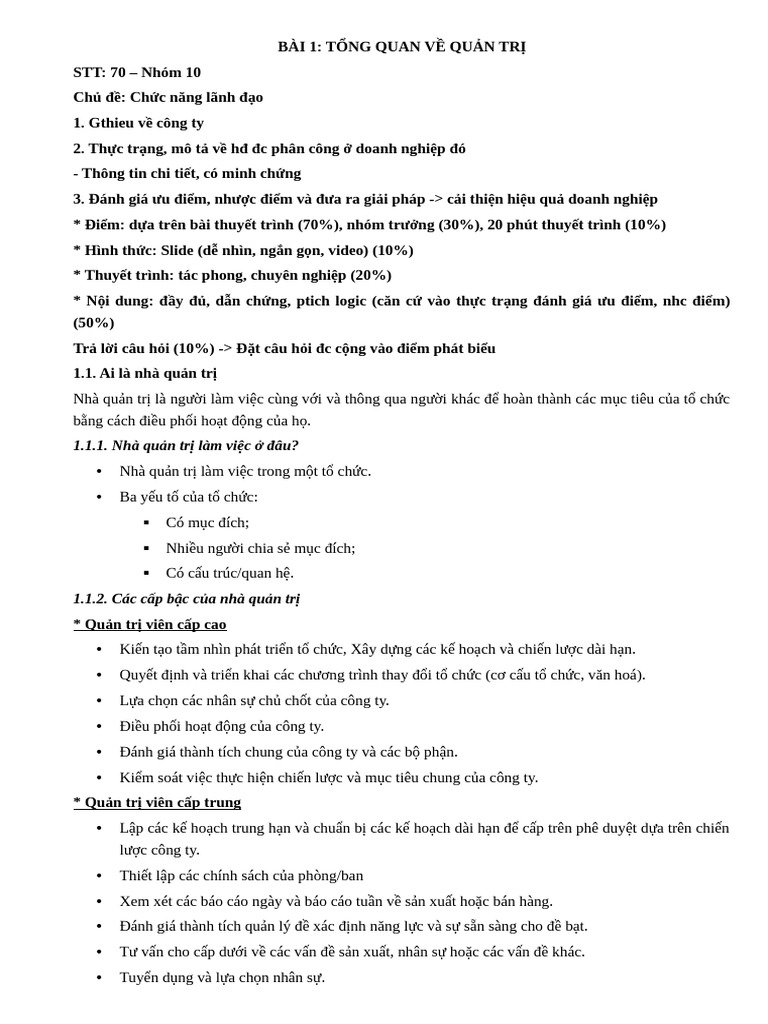 Lý thuyết QTH | PDF