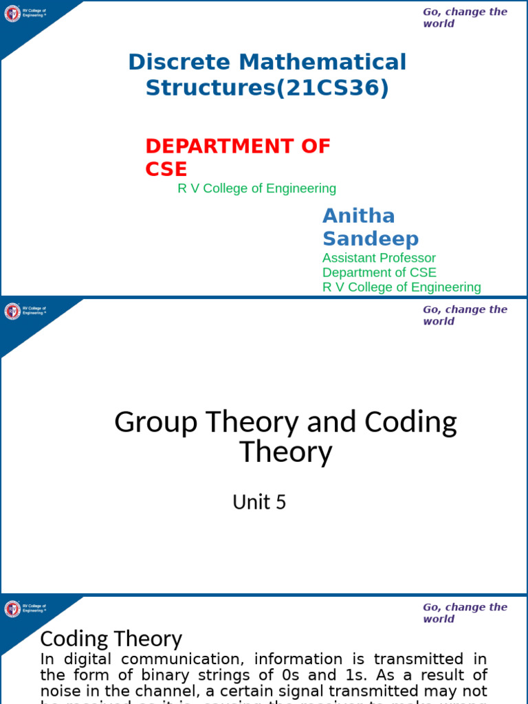 DMS Unit 5 Coding Theory | PDF