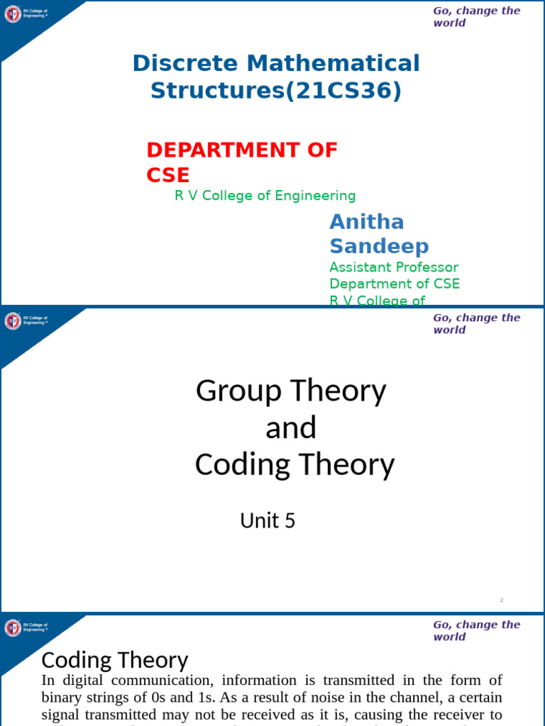 DMS Unit 5 Coding Theory | PDF