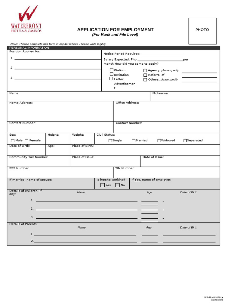 Application For Employment RF NEW | PDF