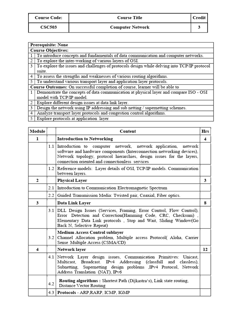 Syllabus Comp CN | PDF