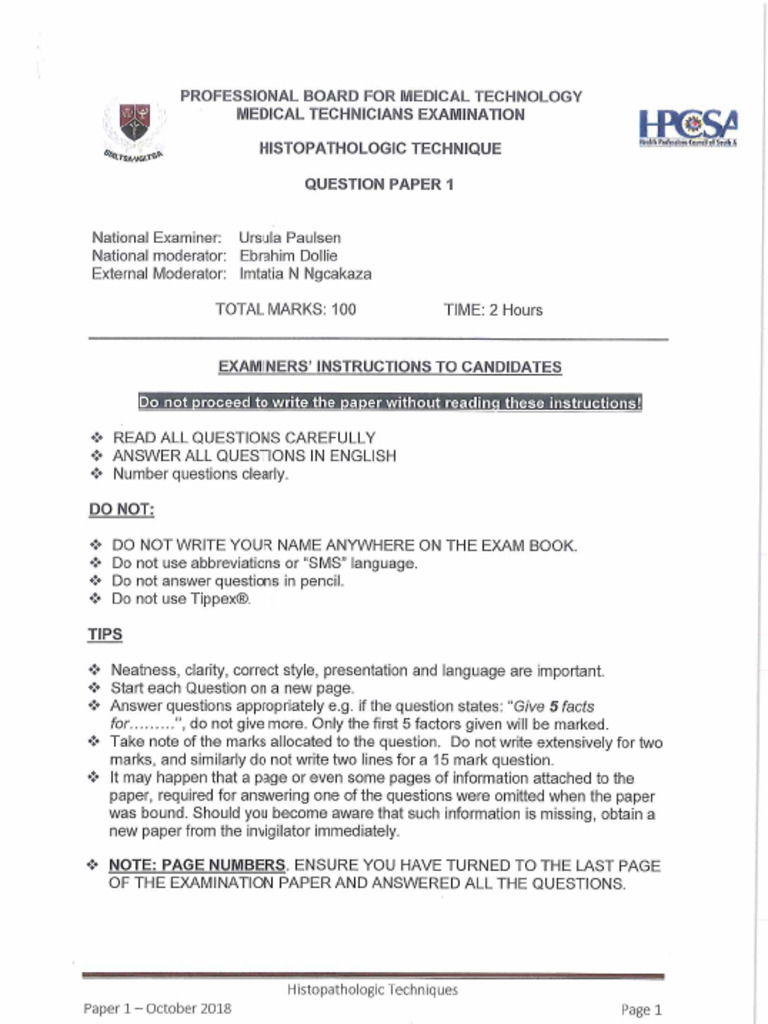 HistoTech P1&2 | PDF