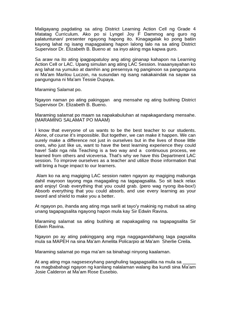 Script For LAC | PDF