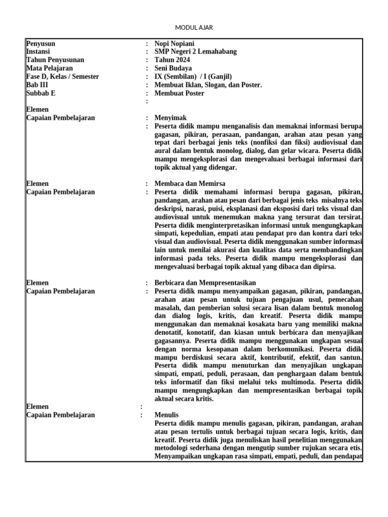 Modul Ajar Edit | PDF