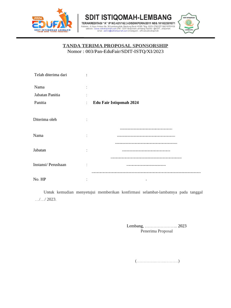 Tanda Terima Proposal | PDF