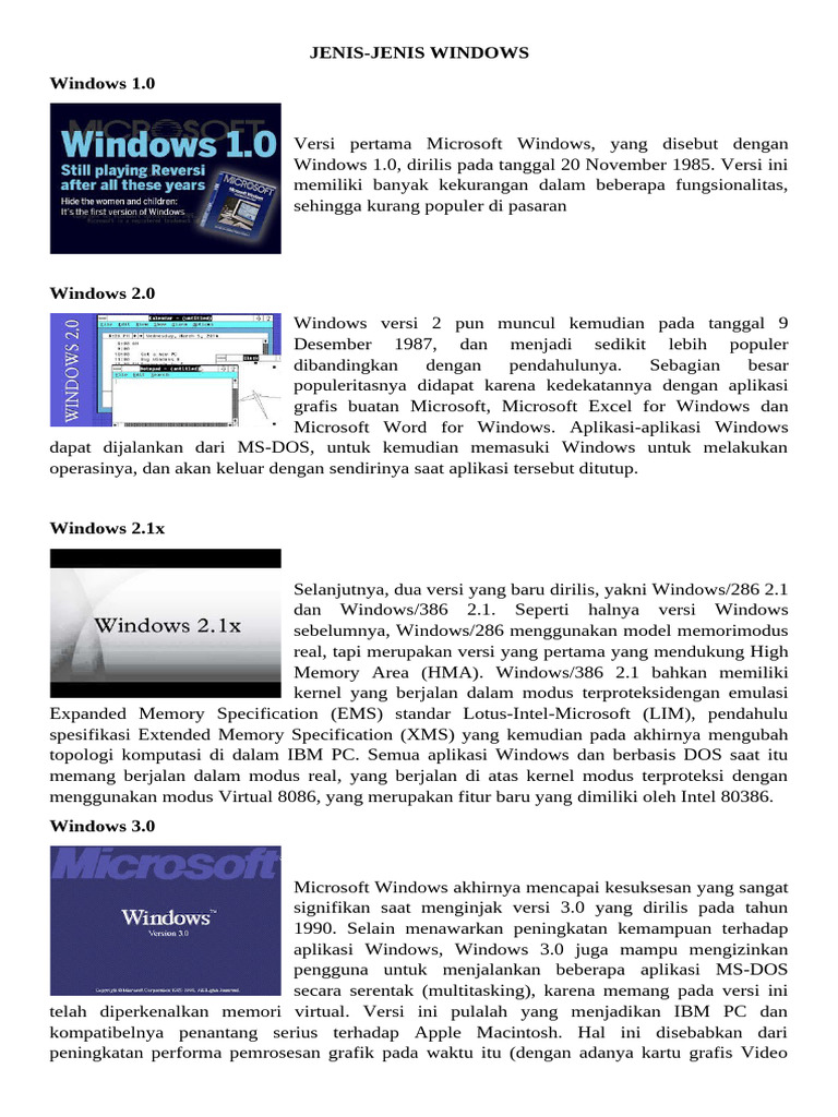 Jenis-Jenis Windos | PDF