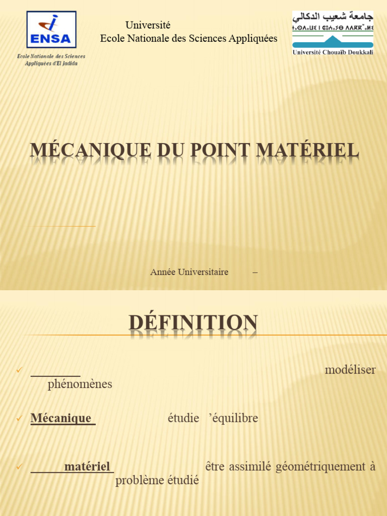 Partie 1 CP Mecanique-Cours_2021-2022 | PDF