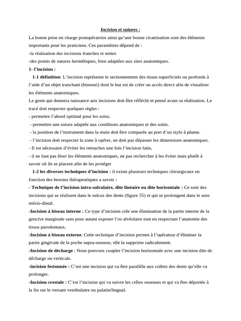 Incision Et Sutures | PDF