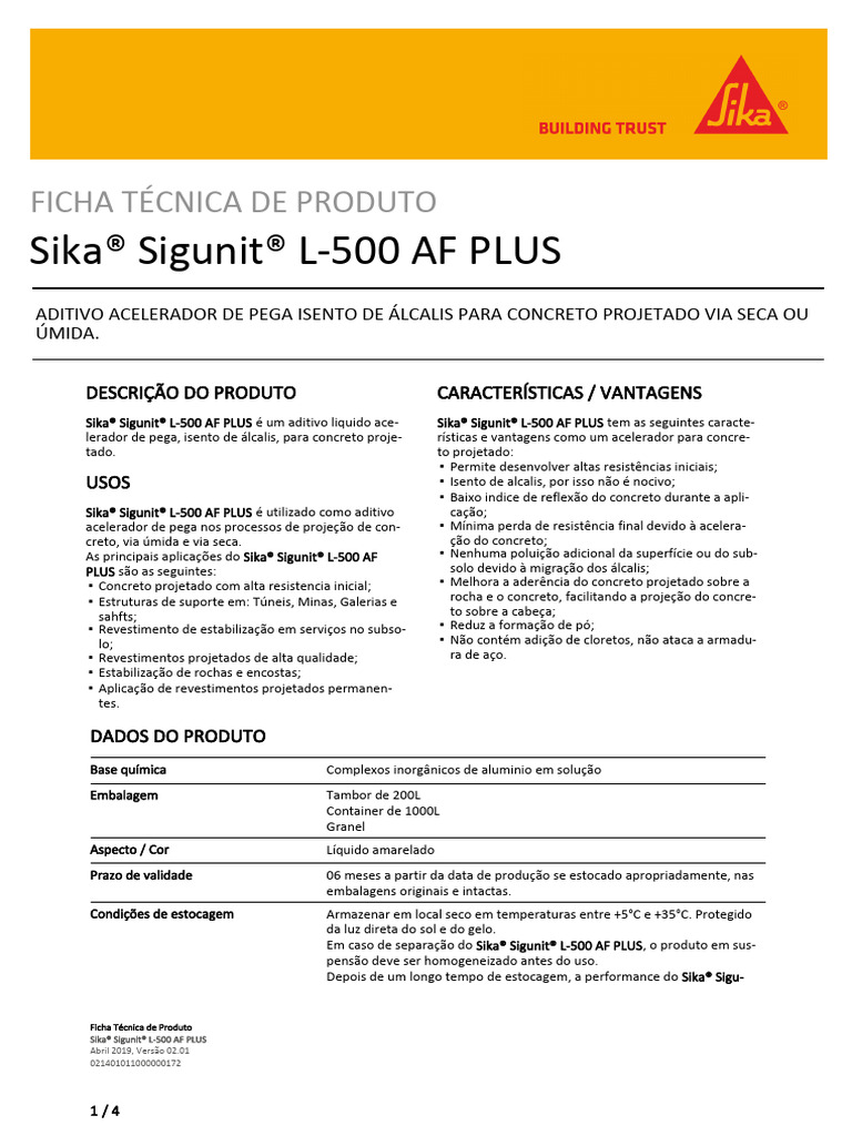 Sika Sigunit L-500afplus | PDF