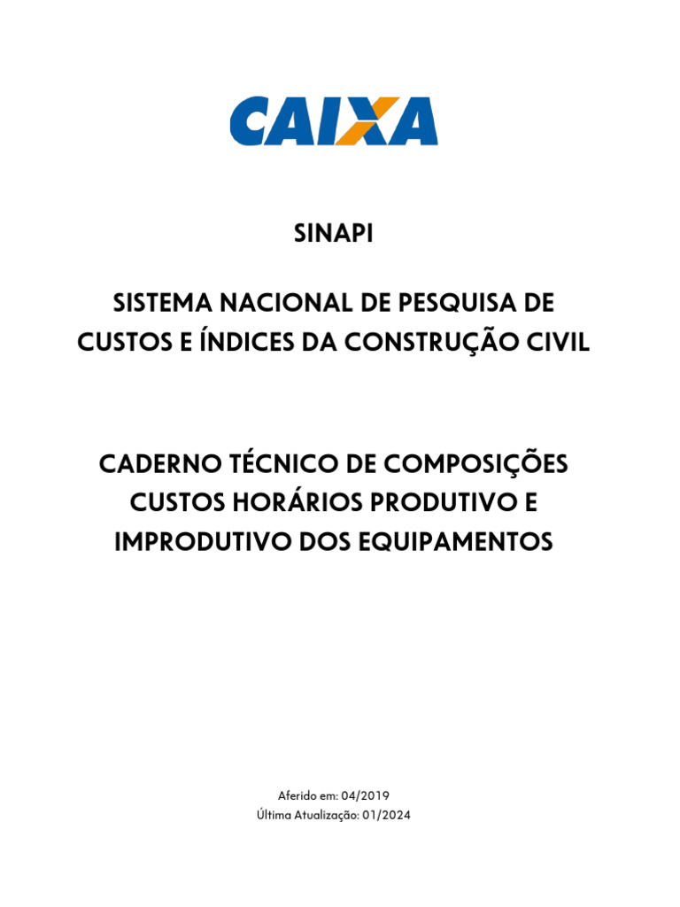 Sinapi CT CHP e Chi Equipamentos 01 2024 | PDF