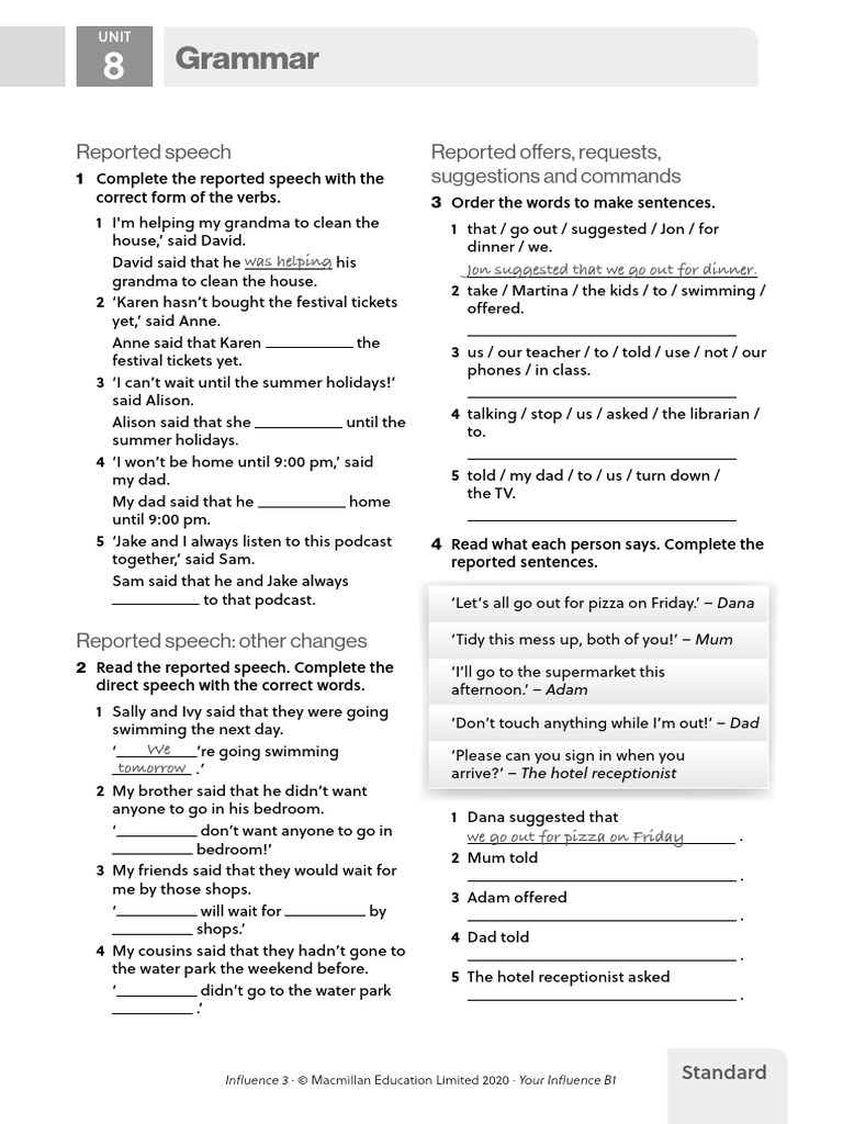 L3 B1 U8 Grammar Standard | PDF