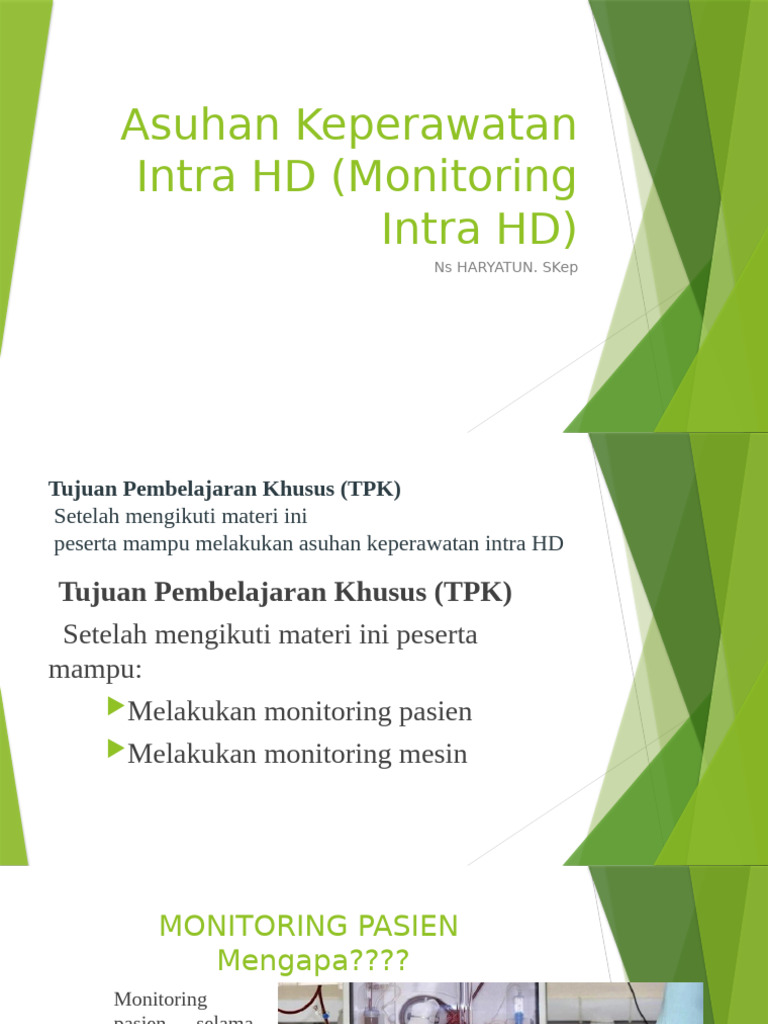 Asuhan Keperawatan Intra HD (Monitoring Intra HD | PDF