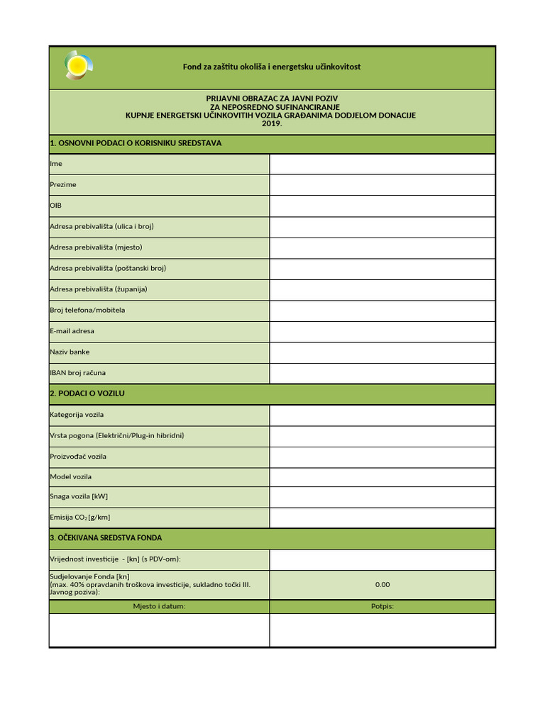 Prijavni Obrazac v2 | PDF