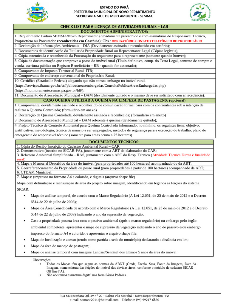 Check-List Lar | PDF