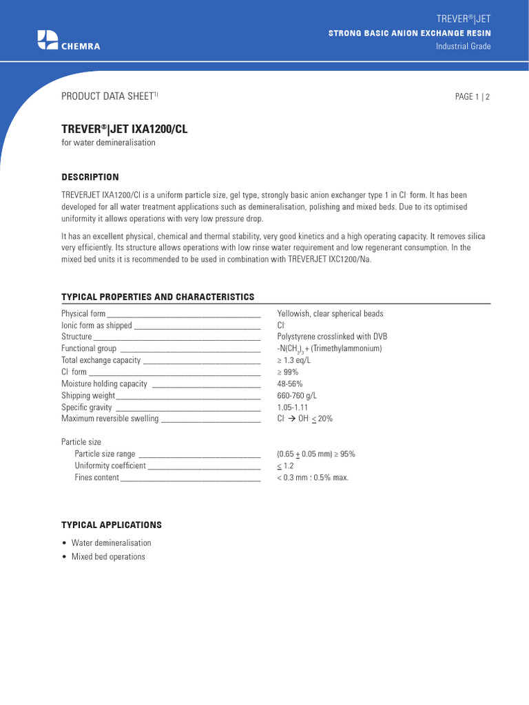 Treverjet IXA1200Cl_CS_PDS | PDF