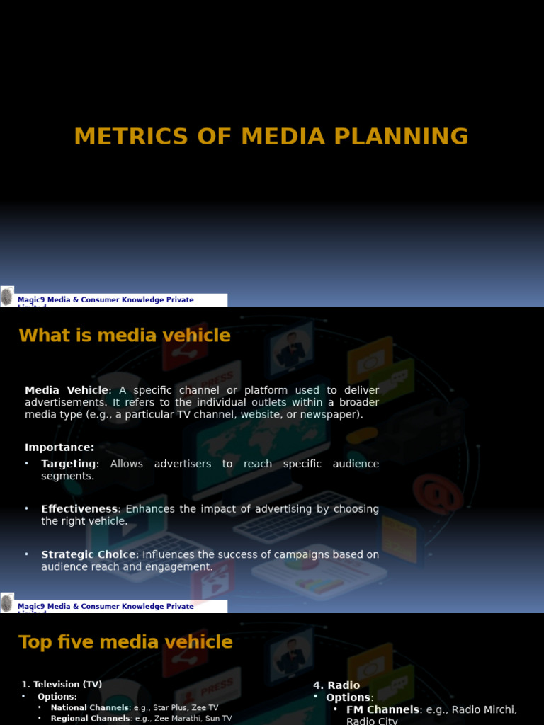 Presentation On Metrics of Media Planning | PDF