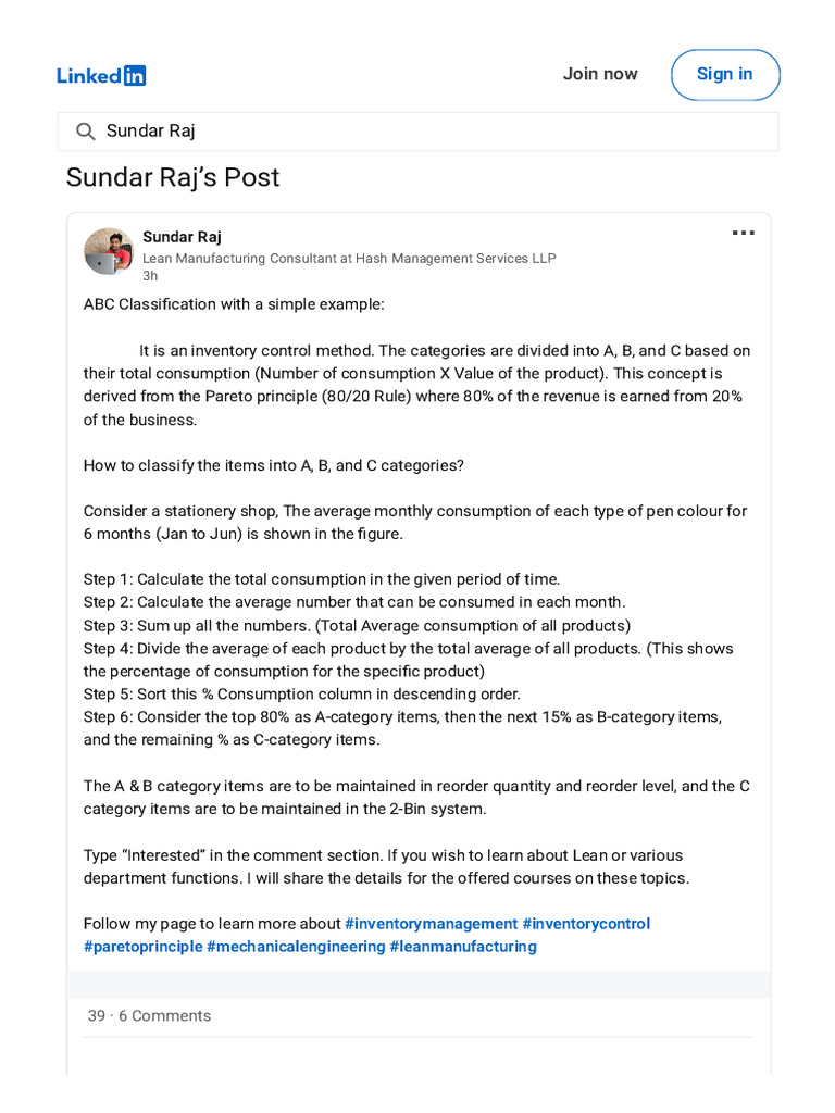 Sundar Raj On LinkedIn #Inventorymanagement #Inve | PDF