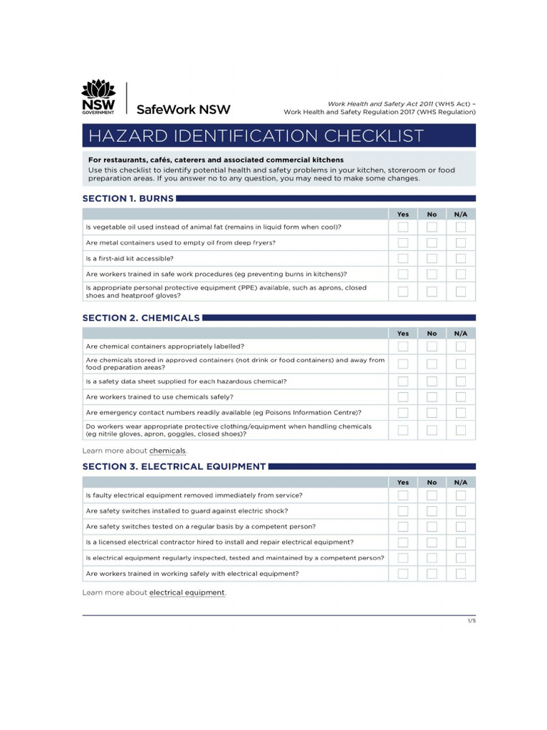 Hazard Identification Form | PDF
