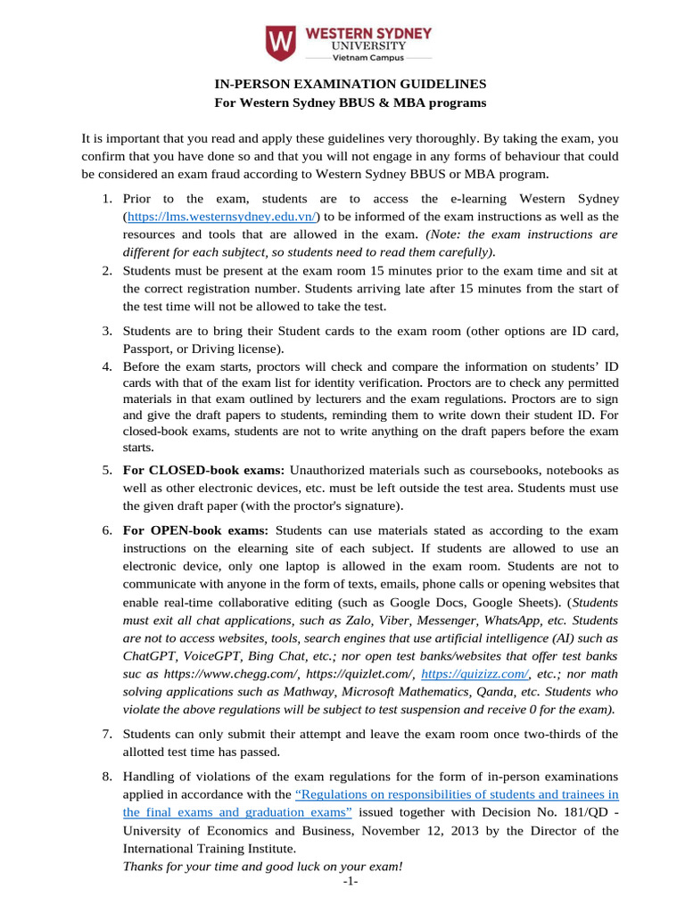 Offline exam guidelines_paper test | PDF
