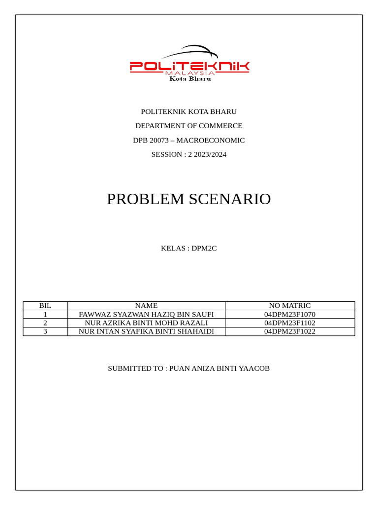Problem Scenario | PDF
