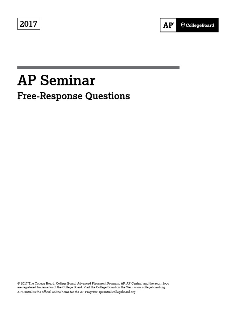 APSeminar Exam 2017 | PDF