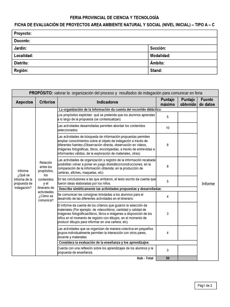 Fichas Evaluacion 2015 Final 2 | PDF