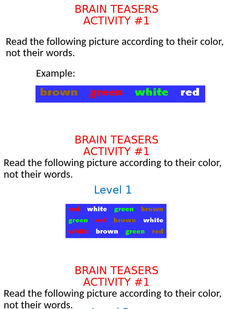 Brain Teasers Game | PDF