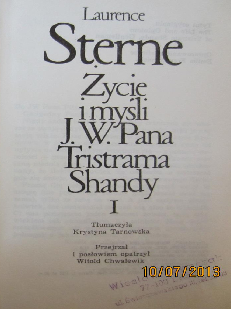 Laurence Sterne - Tristram Shandy Tom I | PDF