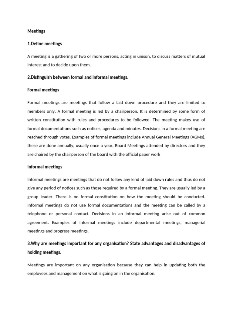Meetings Communication | PDF