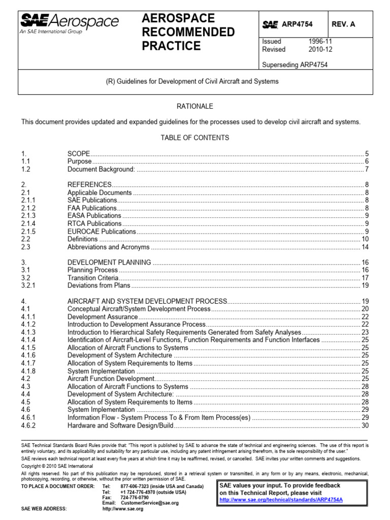 Sae Arp4754a-2010 | PDF