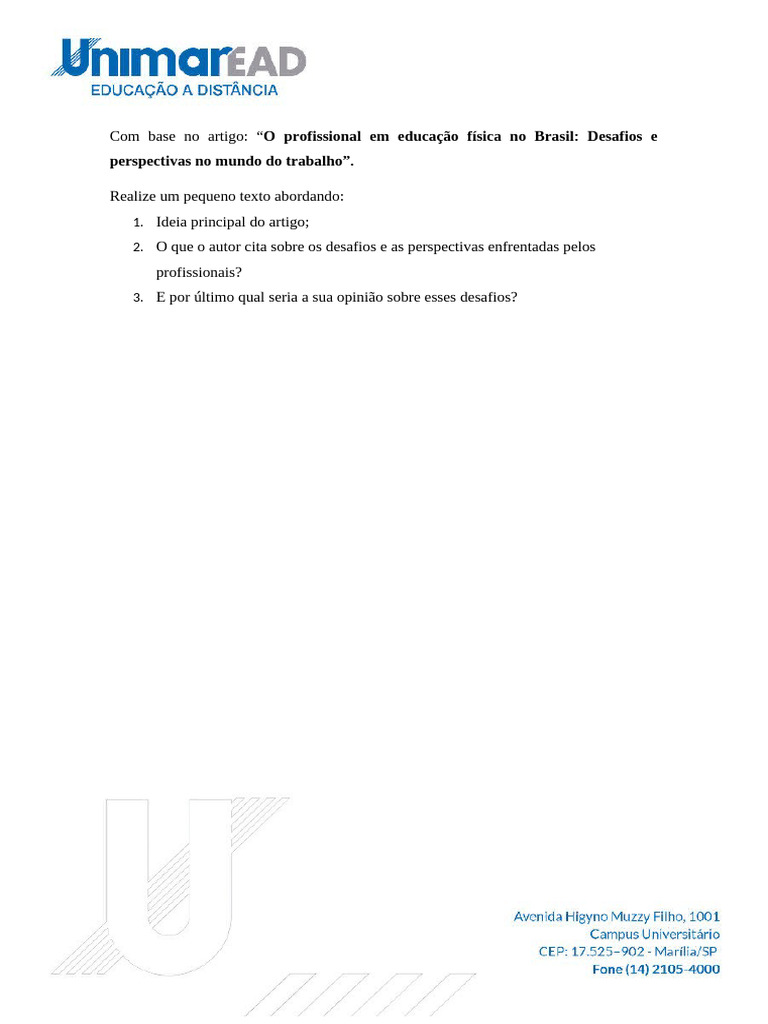 Projeto Integrador 1. AE 1 | PDF