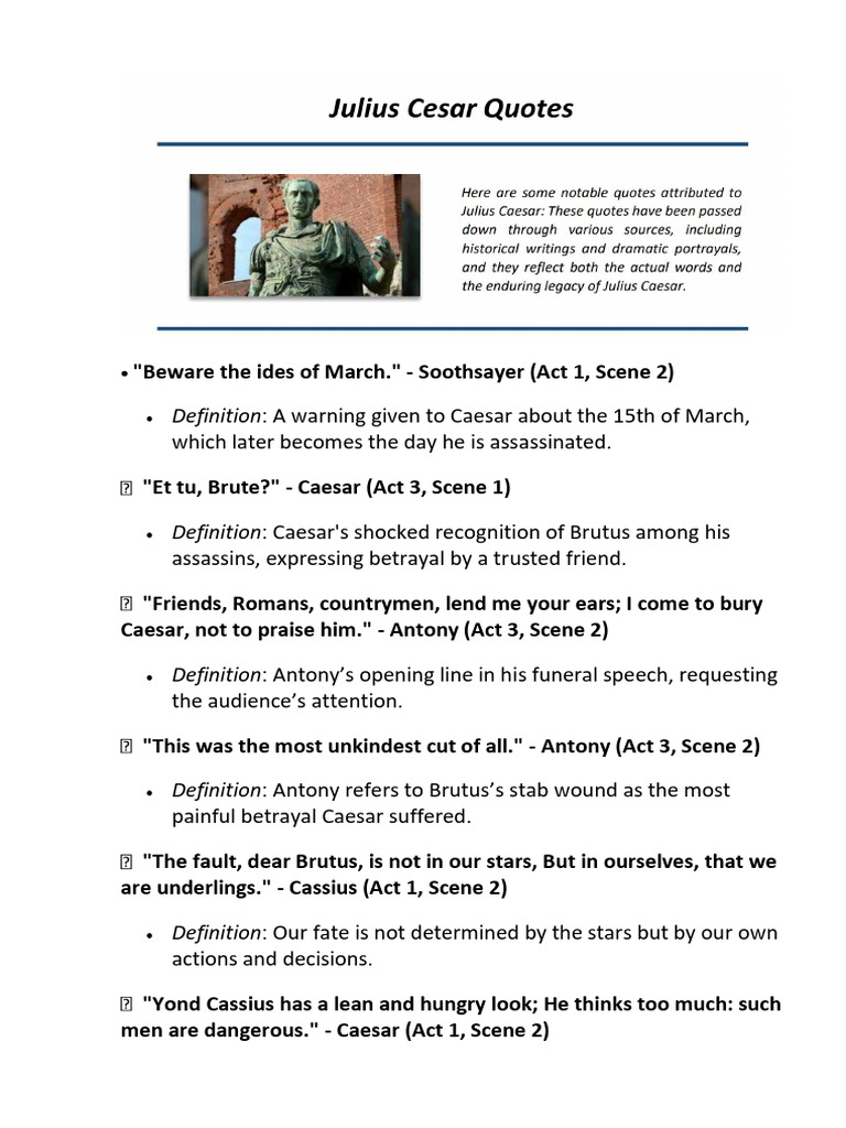 Julius Caesar Quotes 2 | PDF