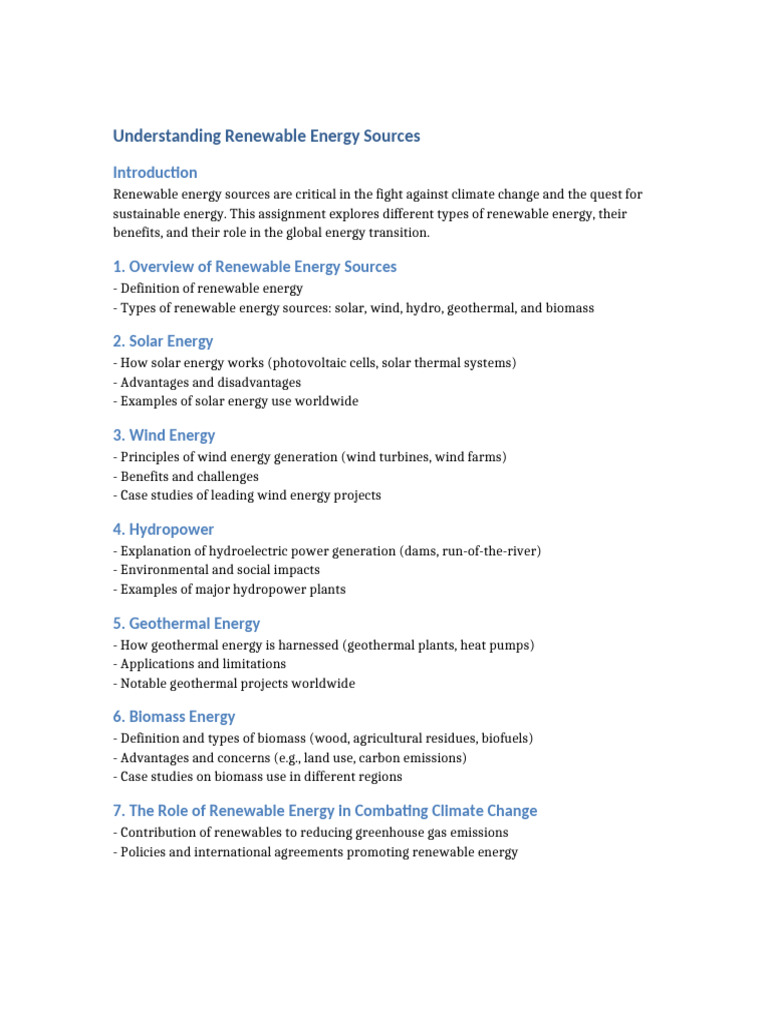 Assignment 3 Renewable Energy Sources | PDF Assignment 3 Renewable Energy Sources | PDF