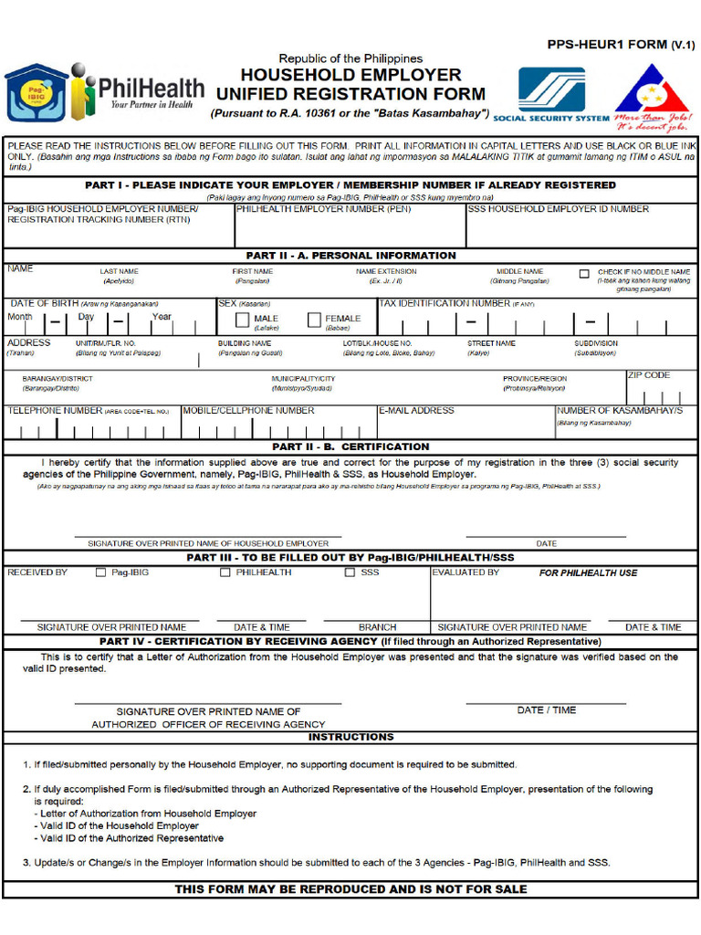 Household Employer Unified Registration Form | PDF