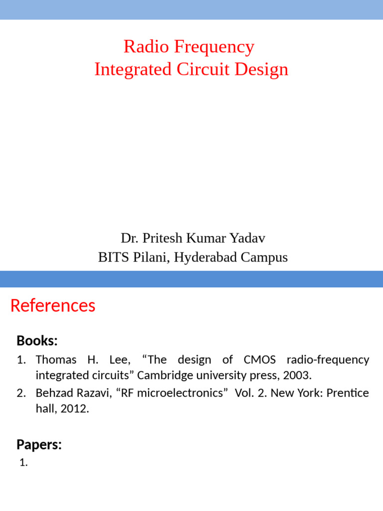 RFIC Design 2024 Second Week | PDF