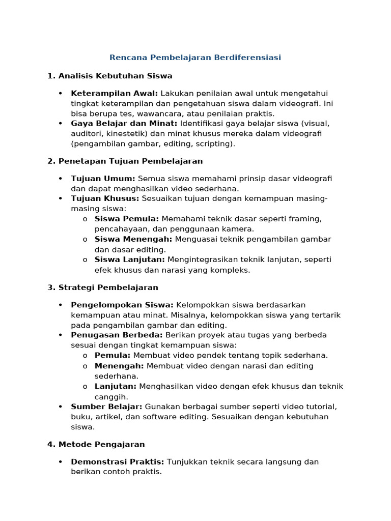 Pembelajaran Berdiferensiasi | PDF