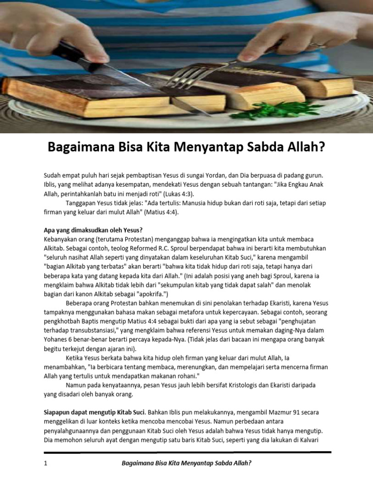 Bagaimana Bisa Kita Menyantap Sabda Allah | PDF